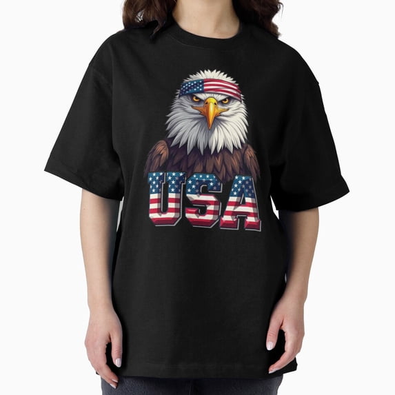 American Bald Eagle Patriotic Illustration T-Shirt, Gift For Patriotic ...