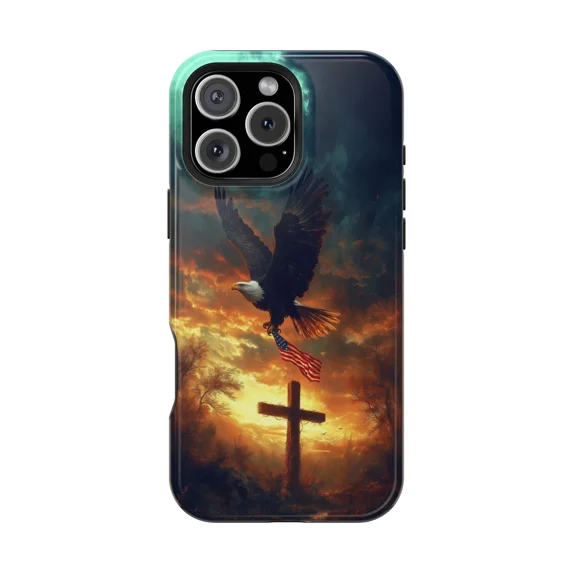 American Bald Eagle USA Flag Pride Phone Case for iPhone 17 to 11 Pro ...