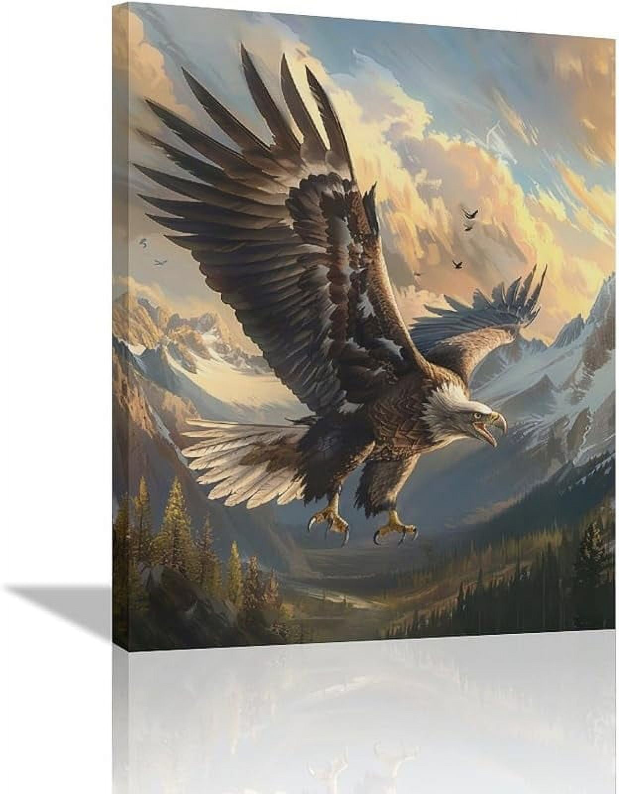 American Bald Eagle Wall Art Flying Eagle Canvas Prints Patriotic ...