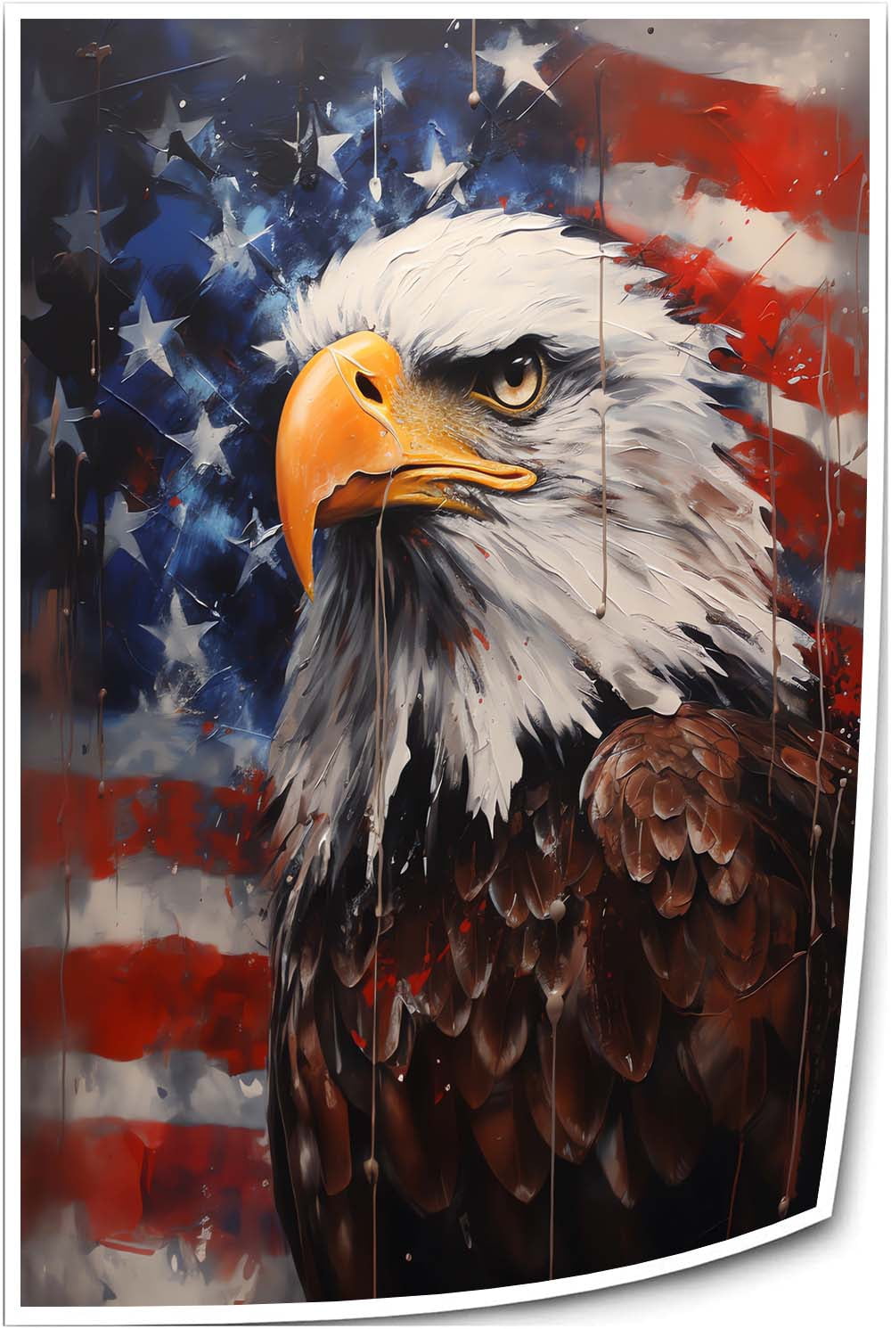 American Bald Eagle Wall Art Motivational Poster Pictures Canvas Prints ...