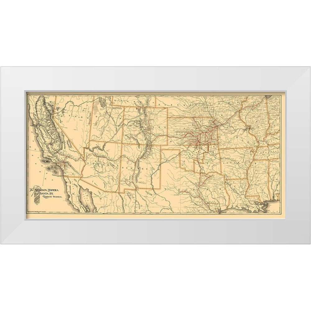 American Bank Note 18x11 White Modern Wood Framed Museum Art Print ...