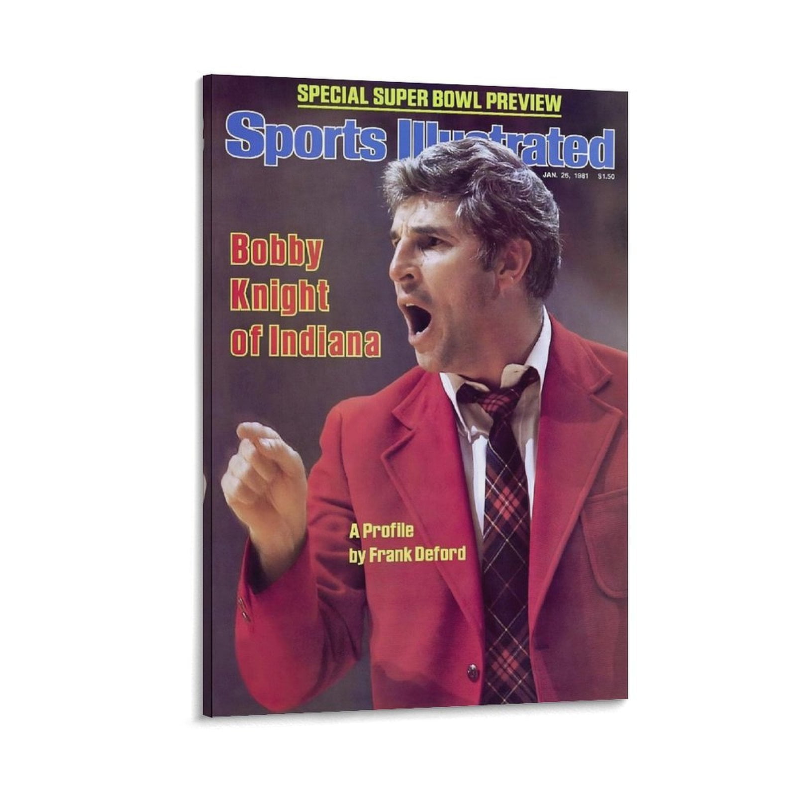 American Basketball Coach Bobby Knight Commemorative Poster (32) Canvas ...