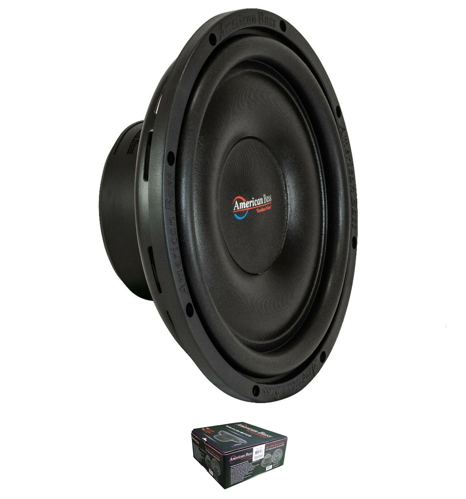 American Bass 12" Shallow Mount Subwoofer Black 600 Watts DVC 4 Ohms SL ...