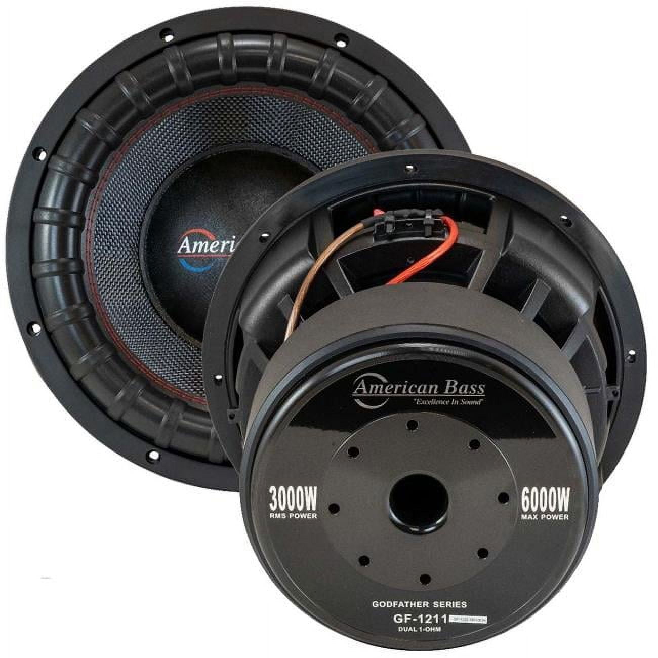 American Bass GF1211 12 in. 400 oz Magnet 4 in. Voice Coil Dual 1 Ohm ...