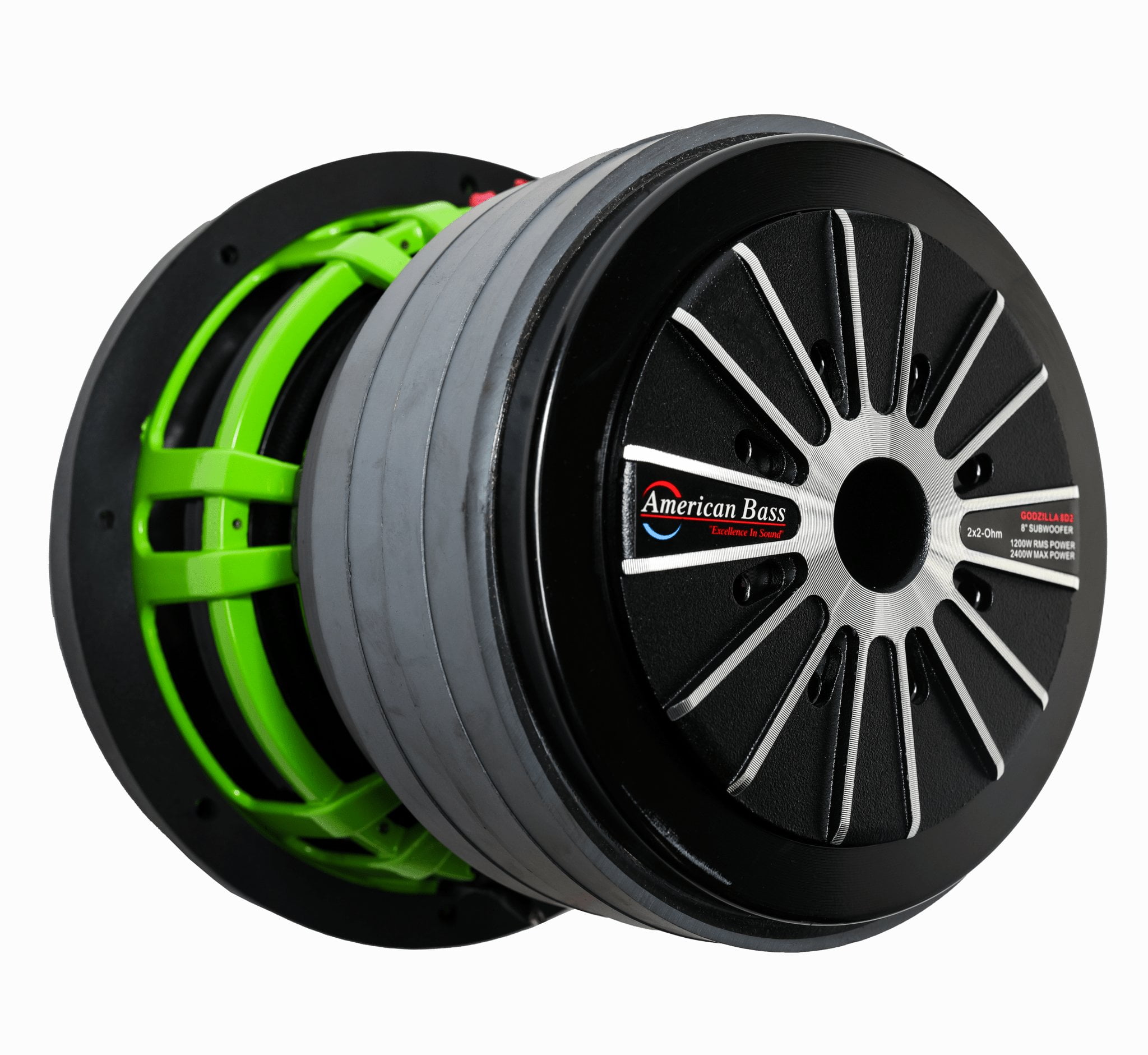 American Bass Godzilla 8" Dual 1200 Watt RMS 2-Ohm Subwoofer - Walmart.com