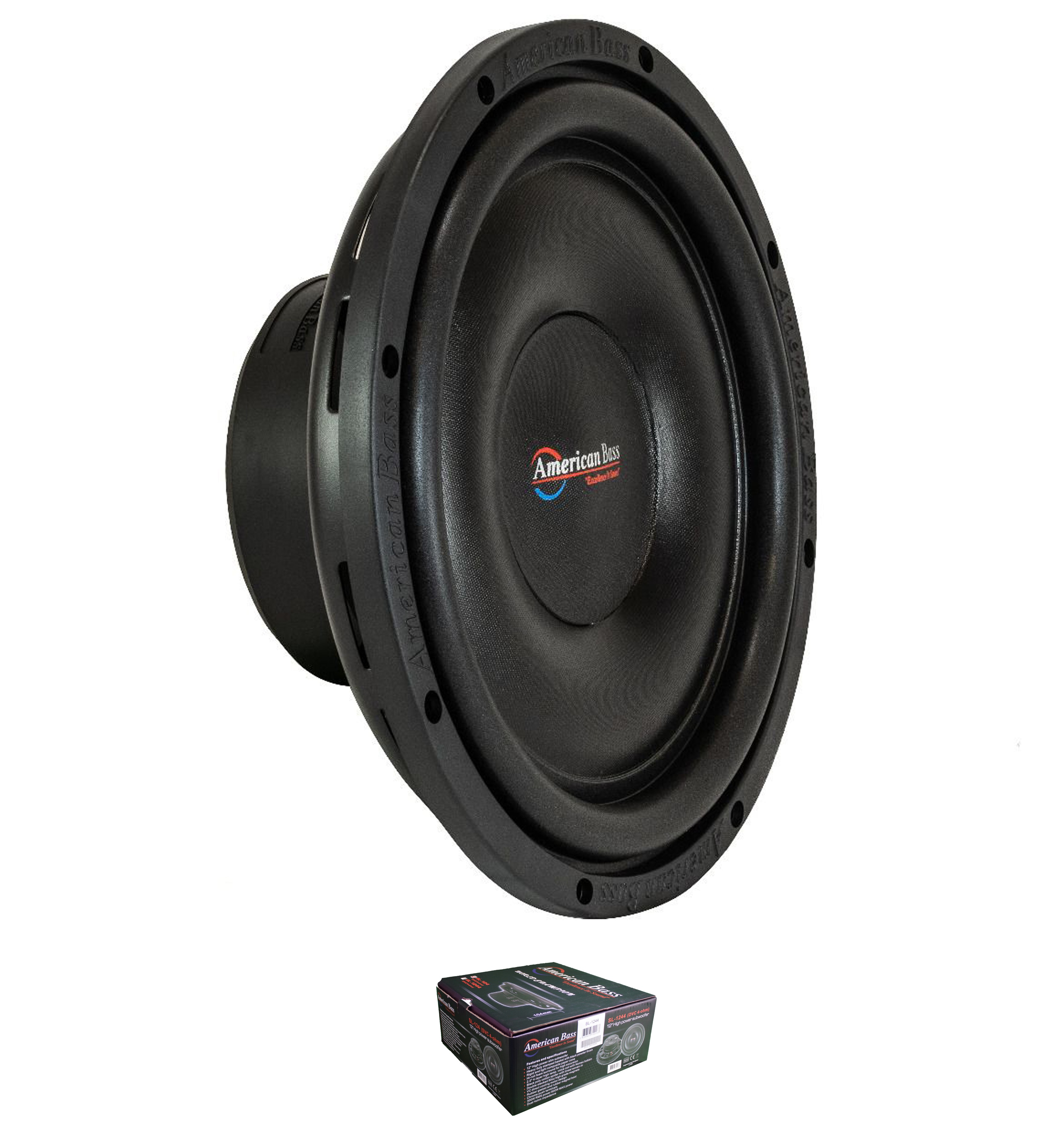 American Bass Shallow mount 12" SVC 600 Watt 4 Ohm Subwoofer SL-124 ...