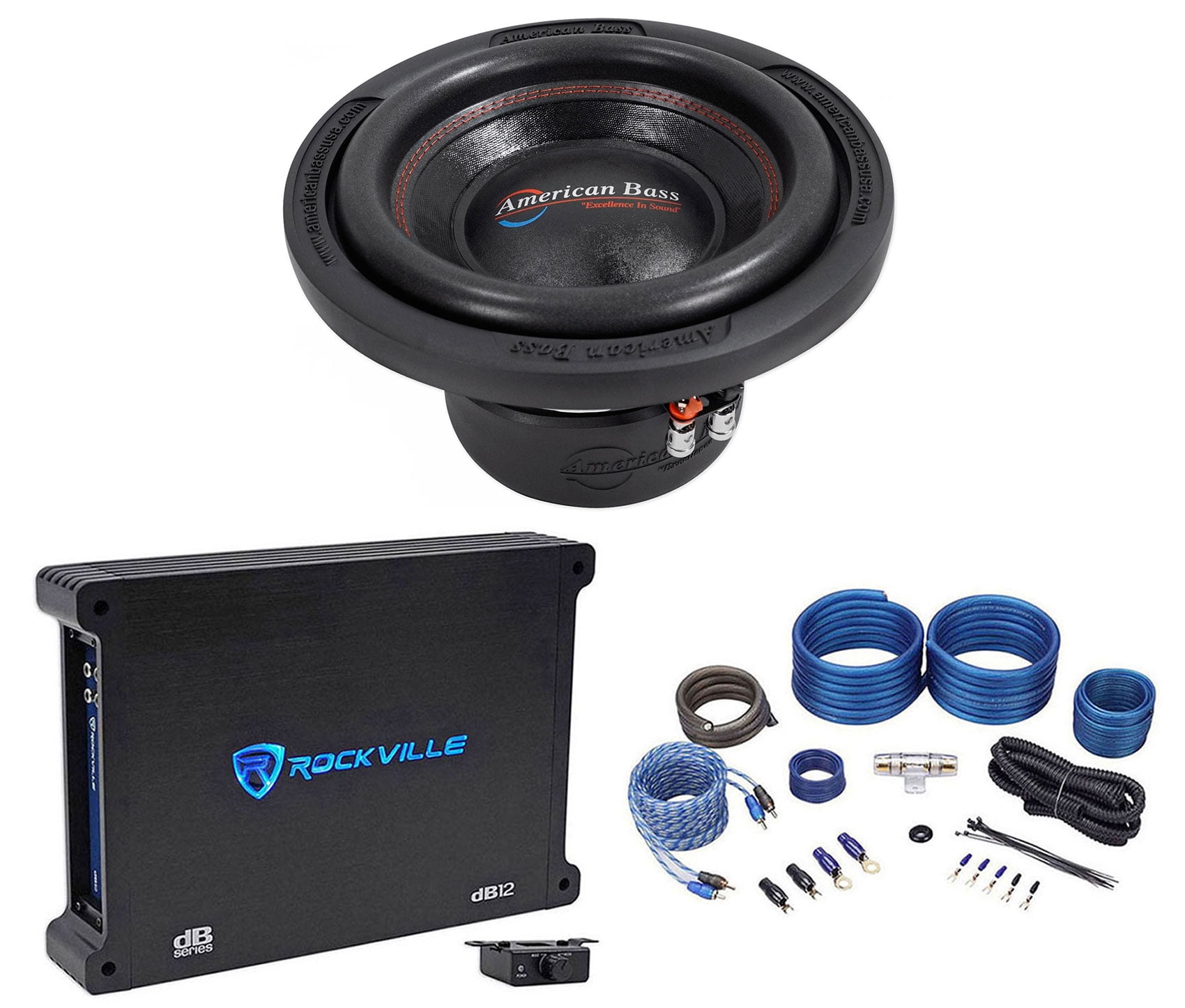 American Bass XD-1044 900w 10" Car Audio Subwoofer Sub+Mono Amplifier ...