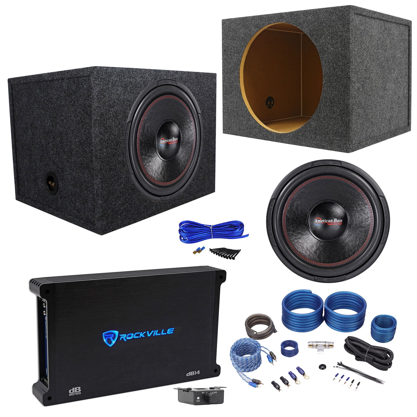 American Bass XD-1544 2000w 15" Subwoofer+Sealed Sub Box+Mono Amplifier ...