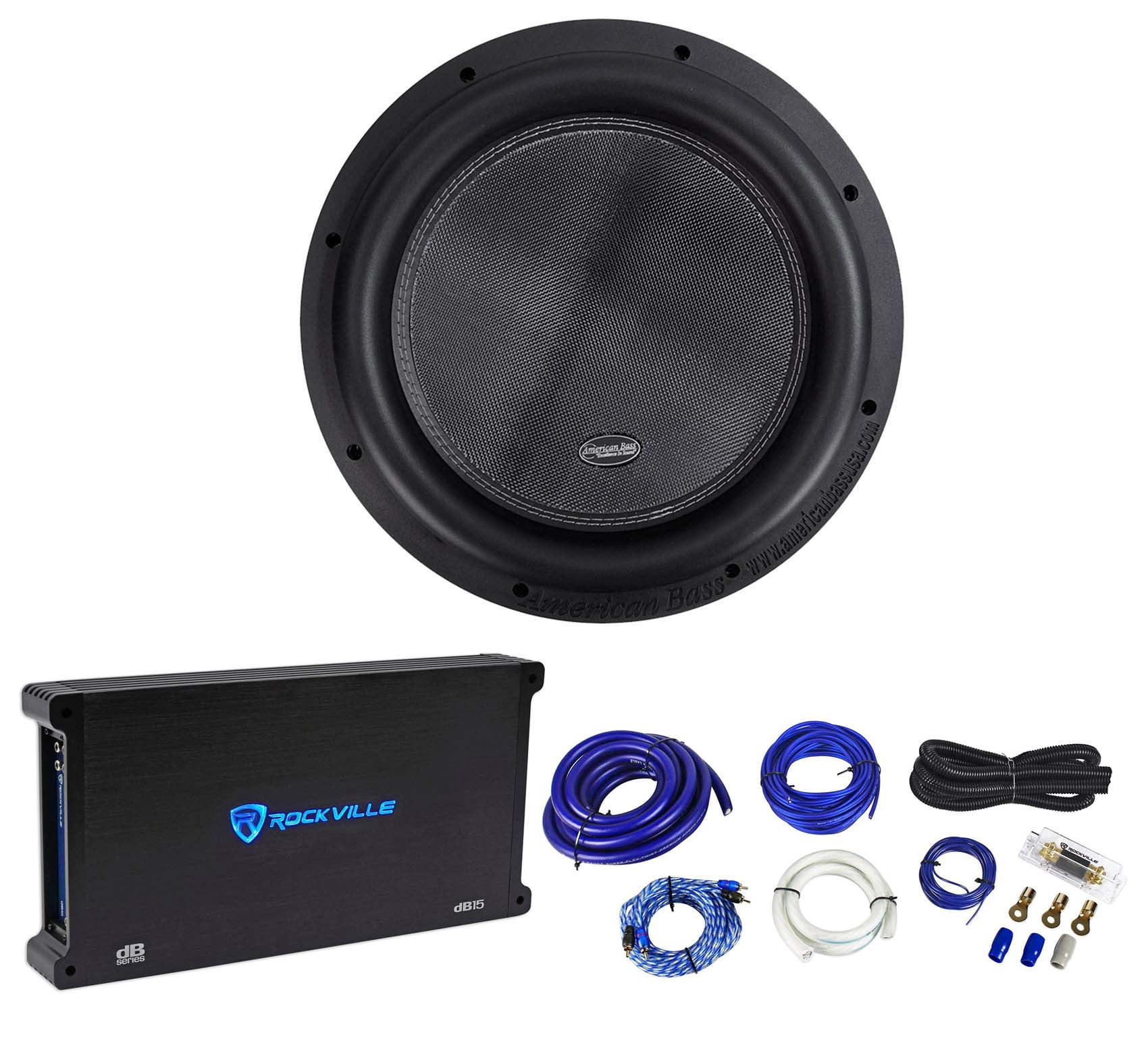 American Bass XR-12D4 2400w 12" Competition Subwoofer+Mono Amplifier ...