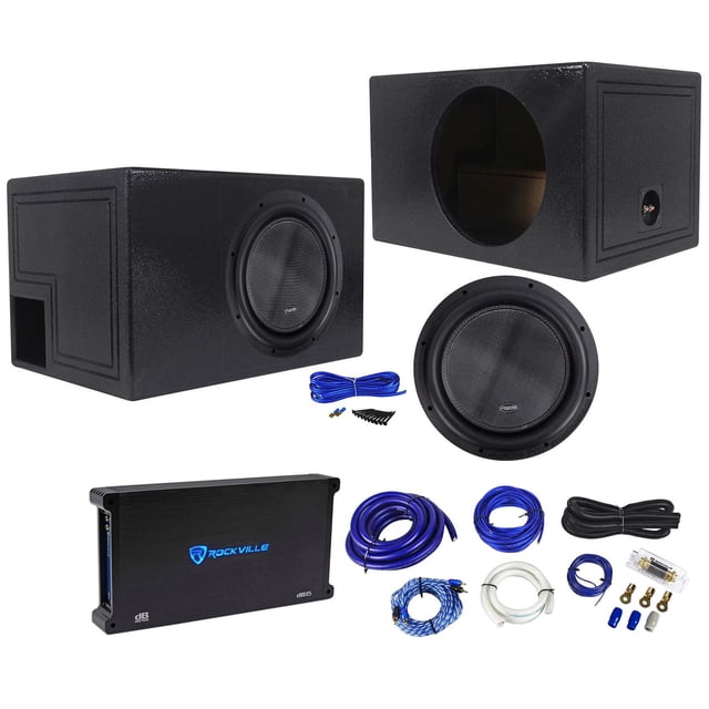 American Bass XR-12D4 2400w 12" Subwoofer+Vented Sub Box+Mono Amplifier ...