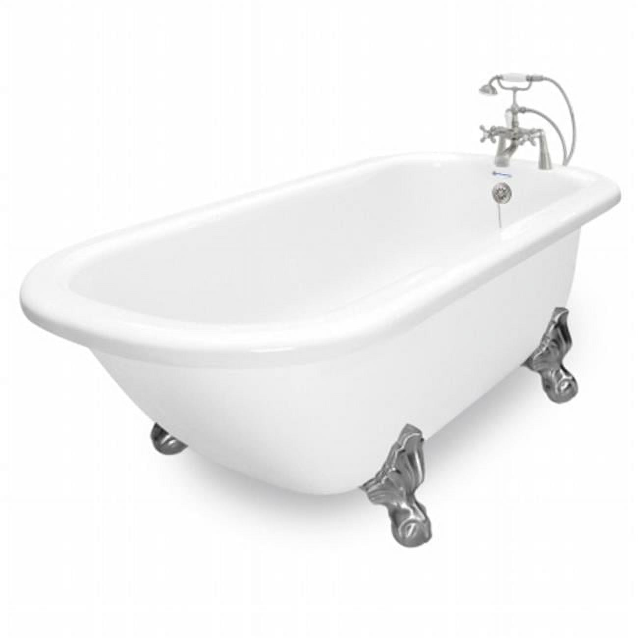 American Bath Factory T061B-SN Maverick 67 in. White Acrastone Bath Tub ...