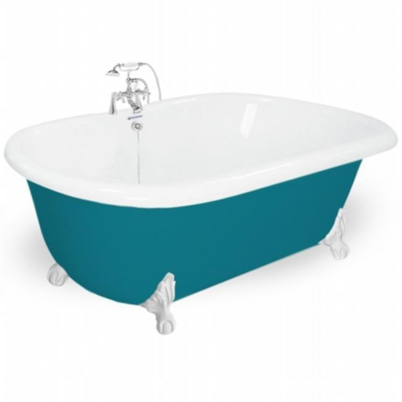 American Bath Factory T081B-WH-P Celine 70 in. Splash Of Color Acrastone Bath Tub- Large ...