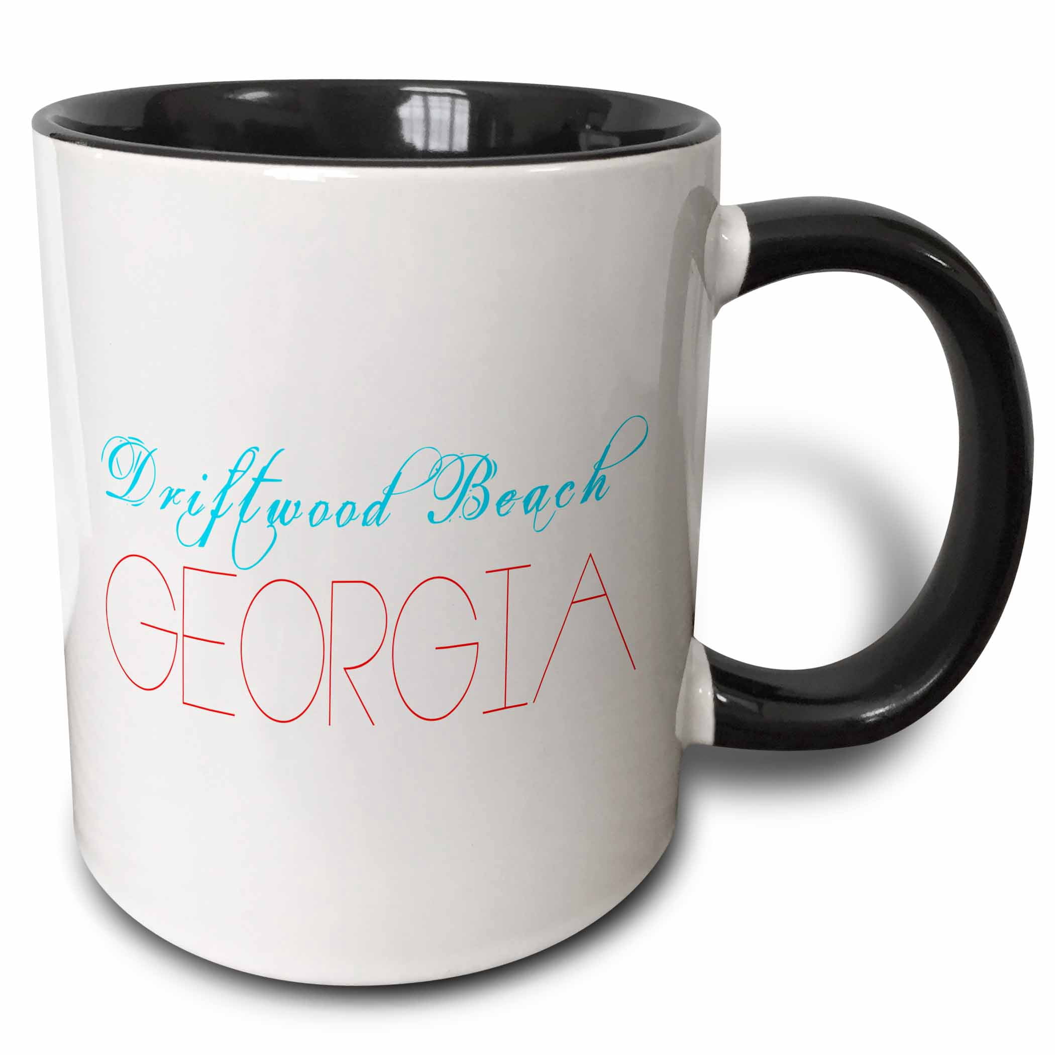 American Beaches - Driftwood Beach, Georgia blue and red 11oz Two-Tone ...