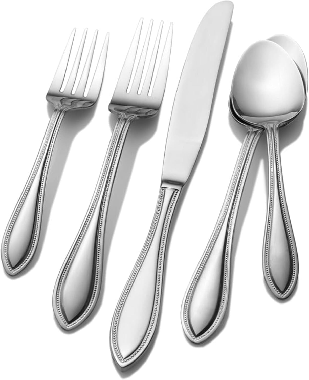 American Bead 53-Piece Stainless Steel Flatware Set with Serving ...