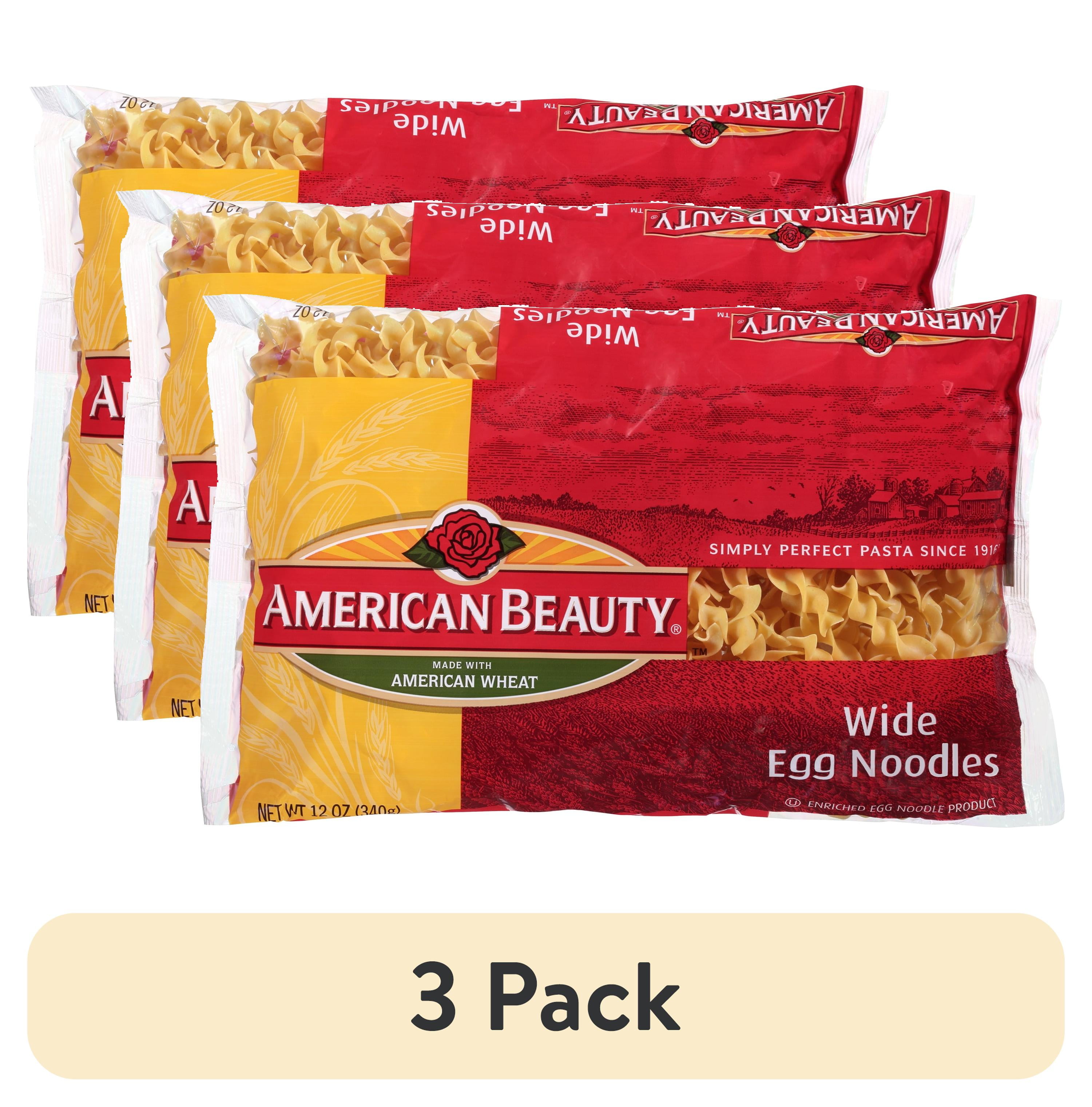 (3 pack) American Beauty 12 oz Wide Egg Noodle Pasta - Walmart.com