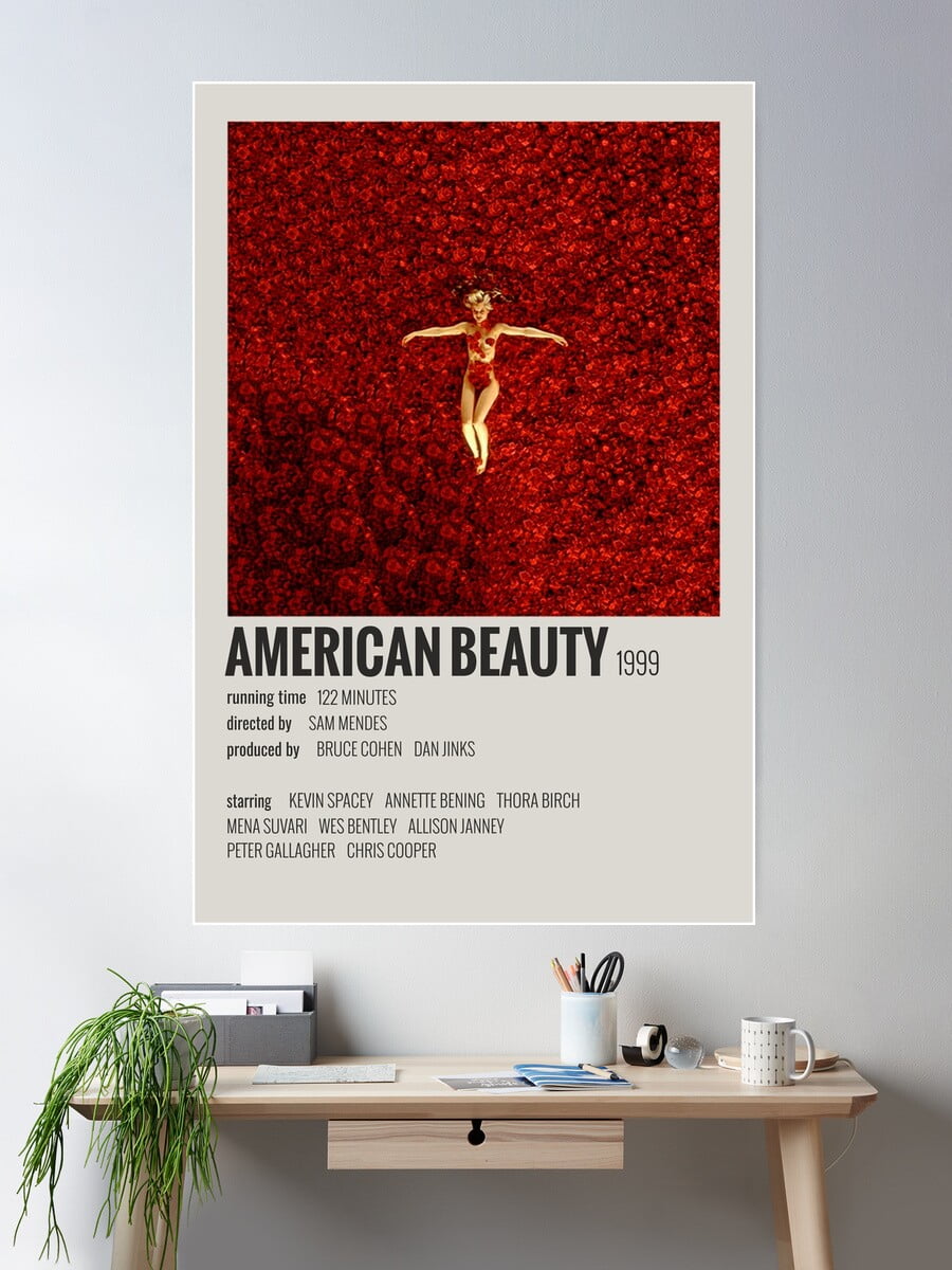 American Beauty (1999) Poster Wall Art, Modern Wall Decor For Living ...