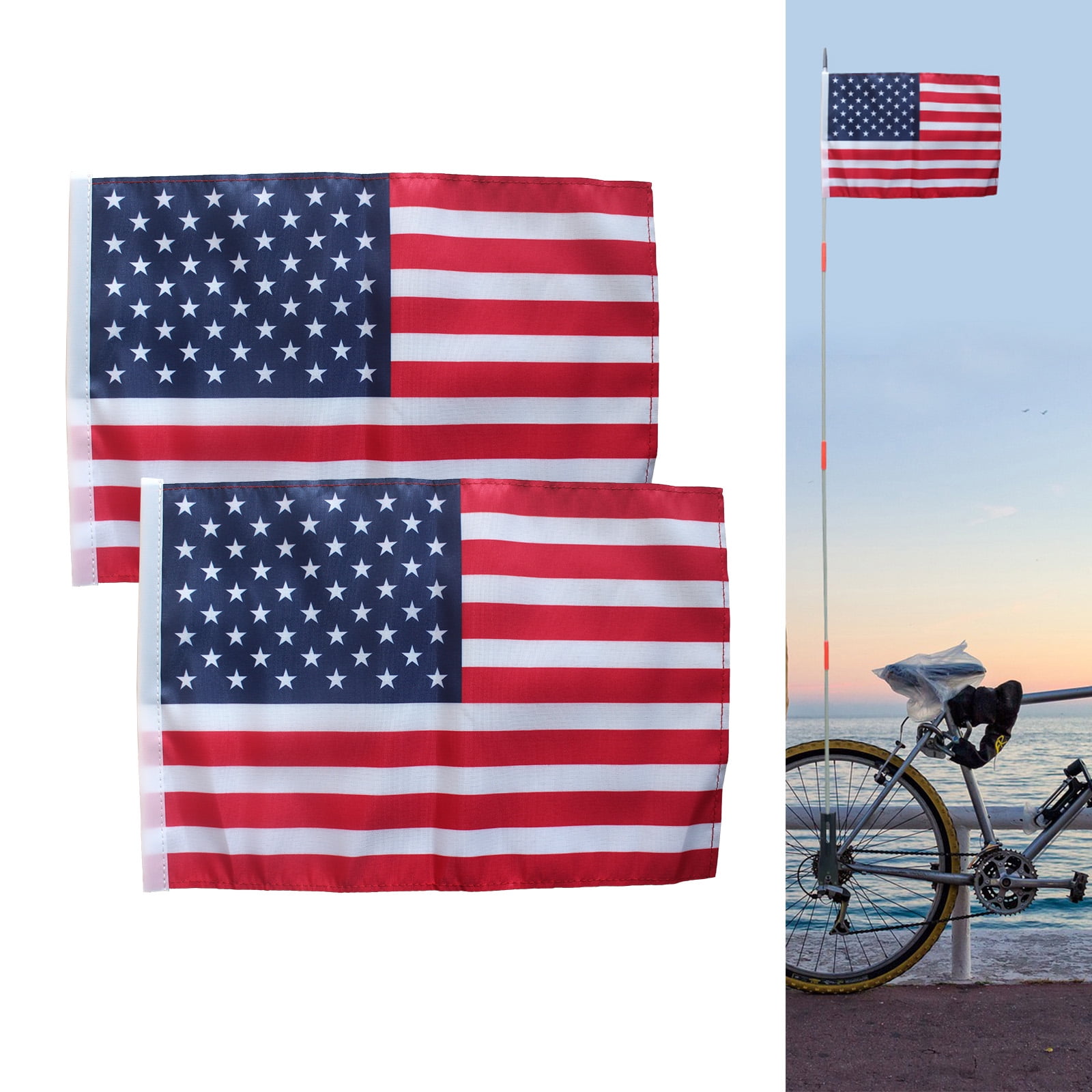 American Bike Safety Flag US Countries Bicycle Flags for Outdoor ...