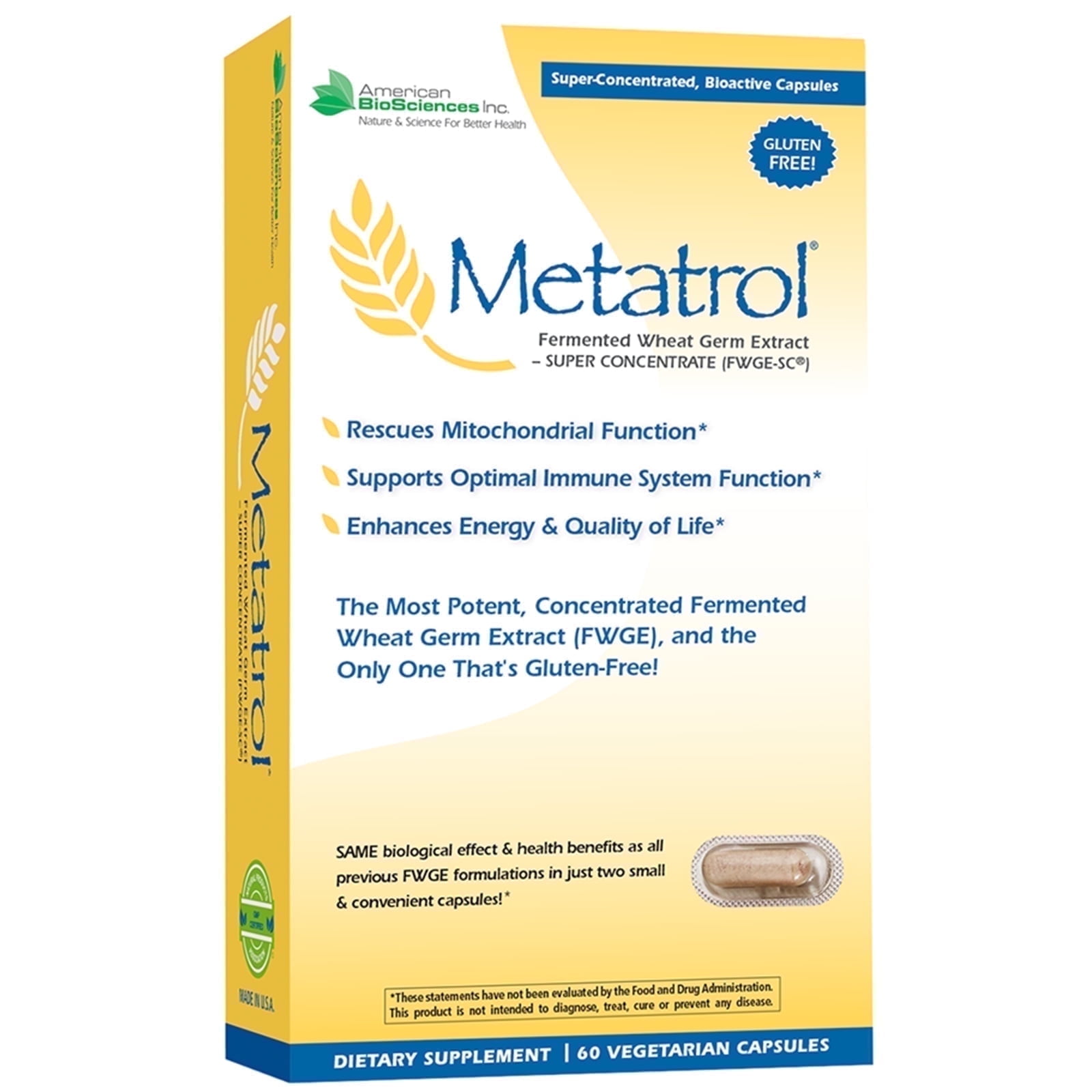 Metatrol Fermented Wheat Germ Extract, Immune and Mitochondria Support ...
