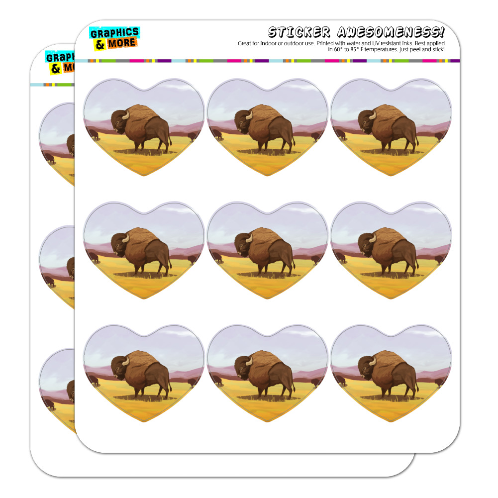 American Bison Buffalo Herd on the Plains Heart Shaped Planner Calendar ...