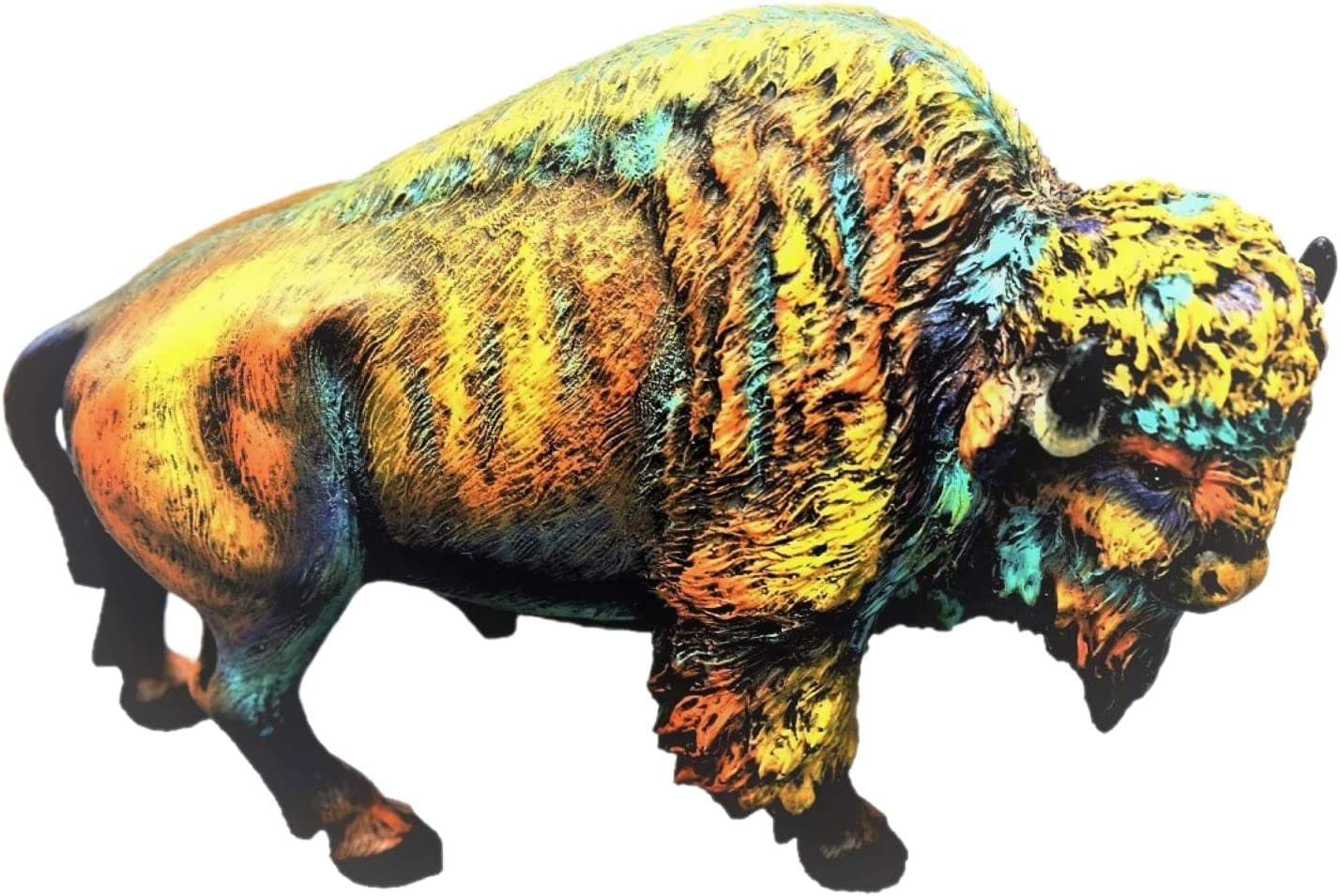American Bison Buffalo Resin Statue Figurine Multi Color Lodge Cabin ...