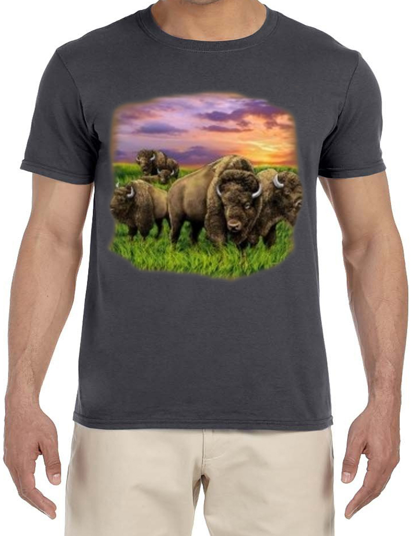 American Bison Buffalo Wildlife T-shirt Mens Graphic Tees Clothing ...