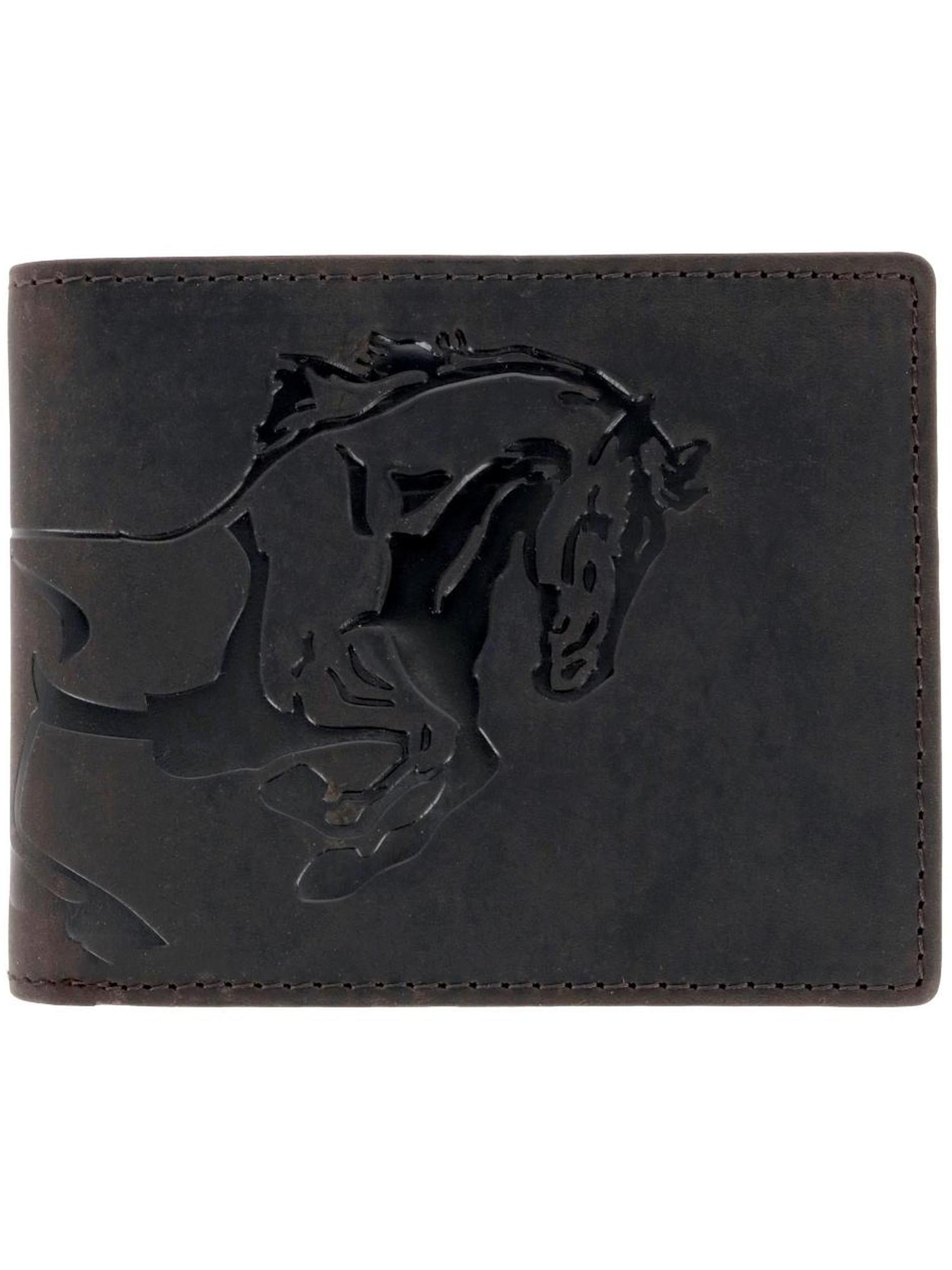 American Bison Leather Horse Embossed Bifold Wallet (Men) - Walmart.com