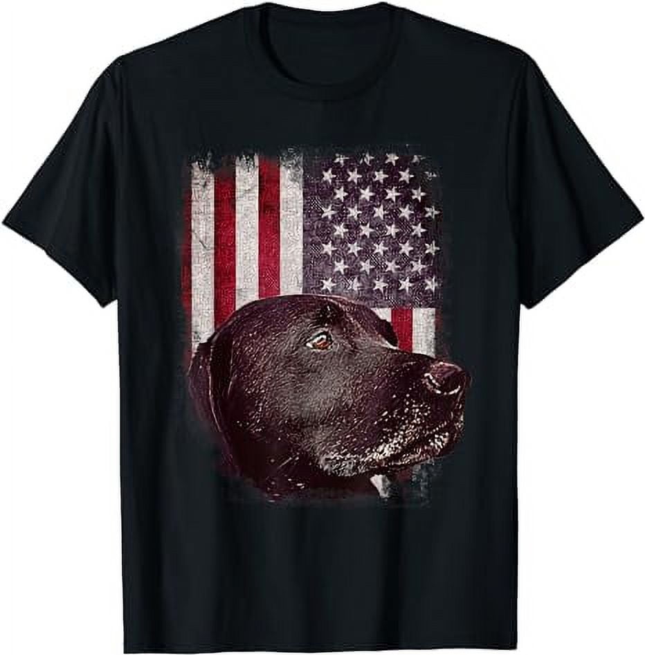 American Black Labrador USA Flag Lab Owner Patriotic T-Shirt - Walmart.com