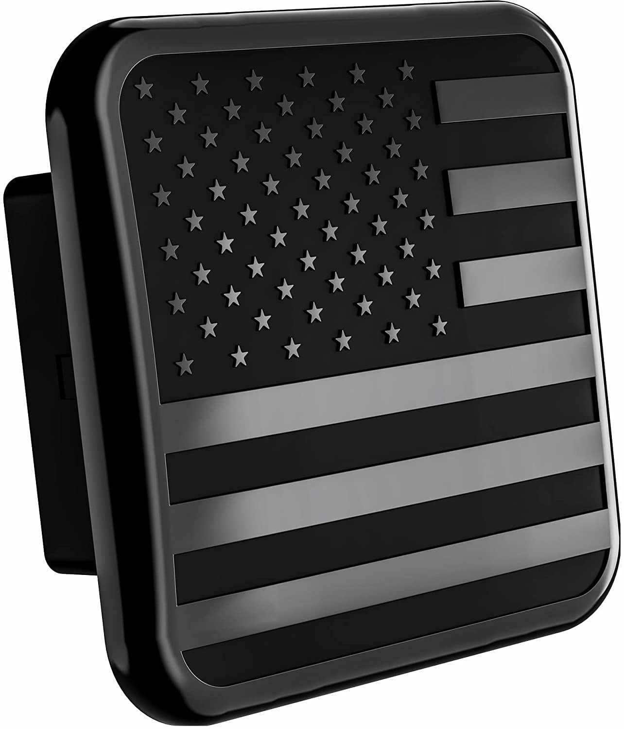 American Black Metal Flag Trailer Hitch Cover - Patriotic Flag Plug ...