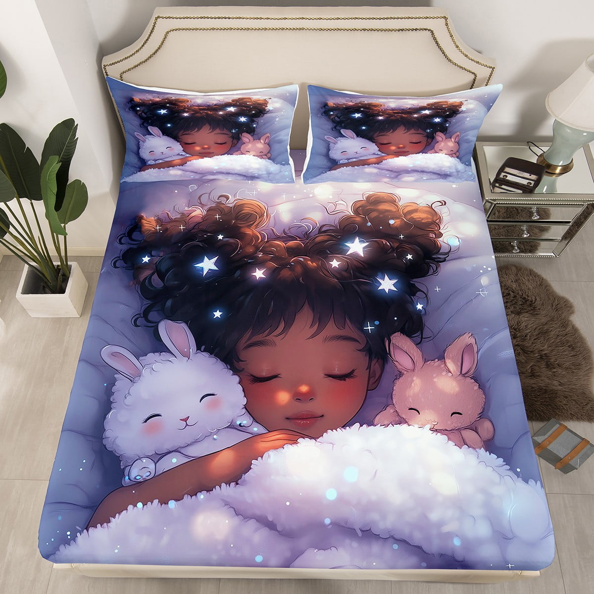 American Black Twin Fitted Sheet Black Magic Bed Sheets Princess Room ...