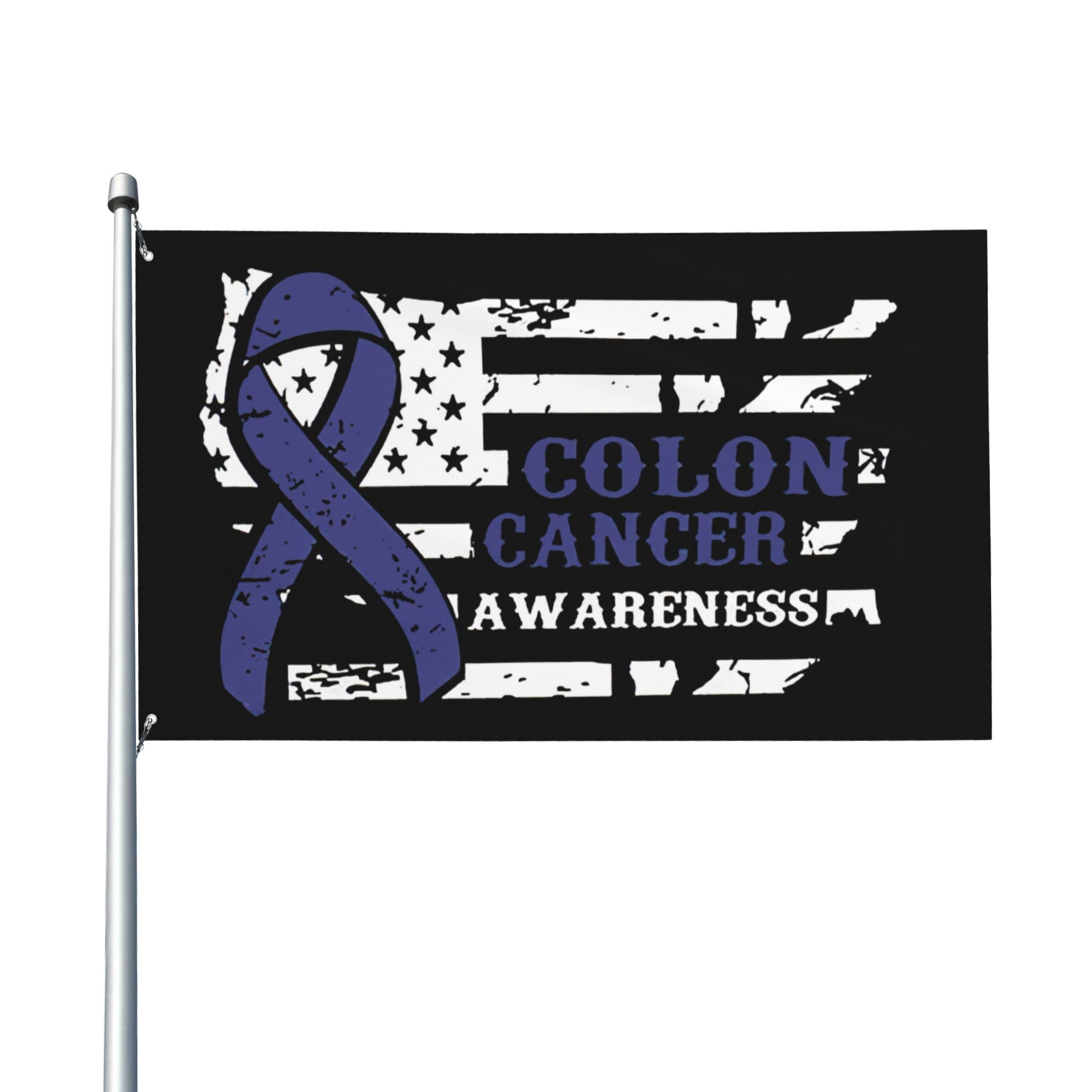 American Blue Colon Cancer Ribbon Flag Home Garden Flag Banner Breeze ...