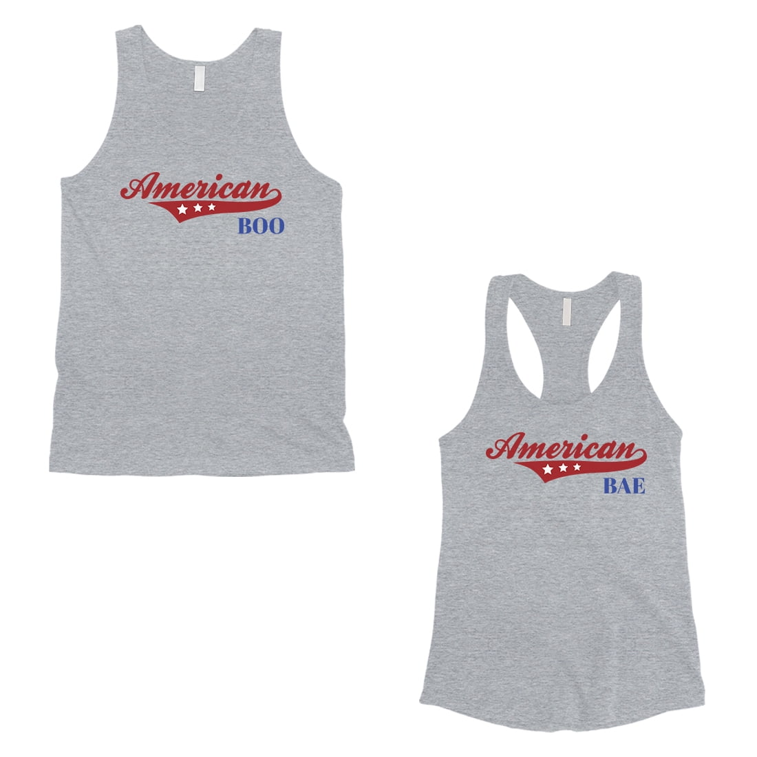 American Boo Bae Matching Couple Tank Tops Grey Cute Lover Gift Set ...