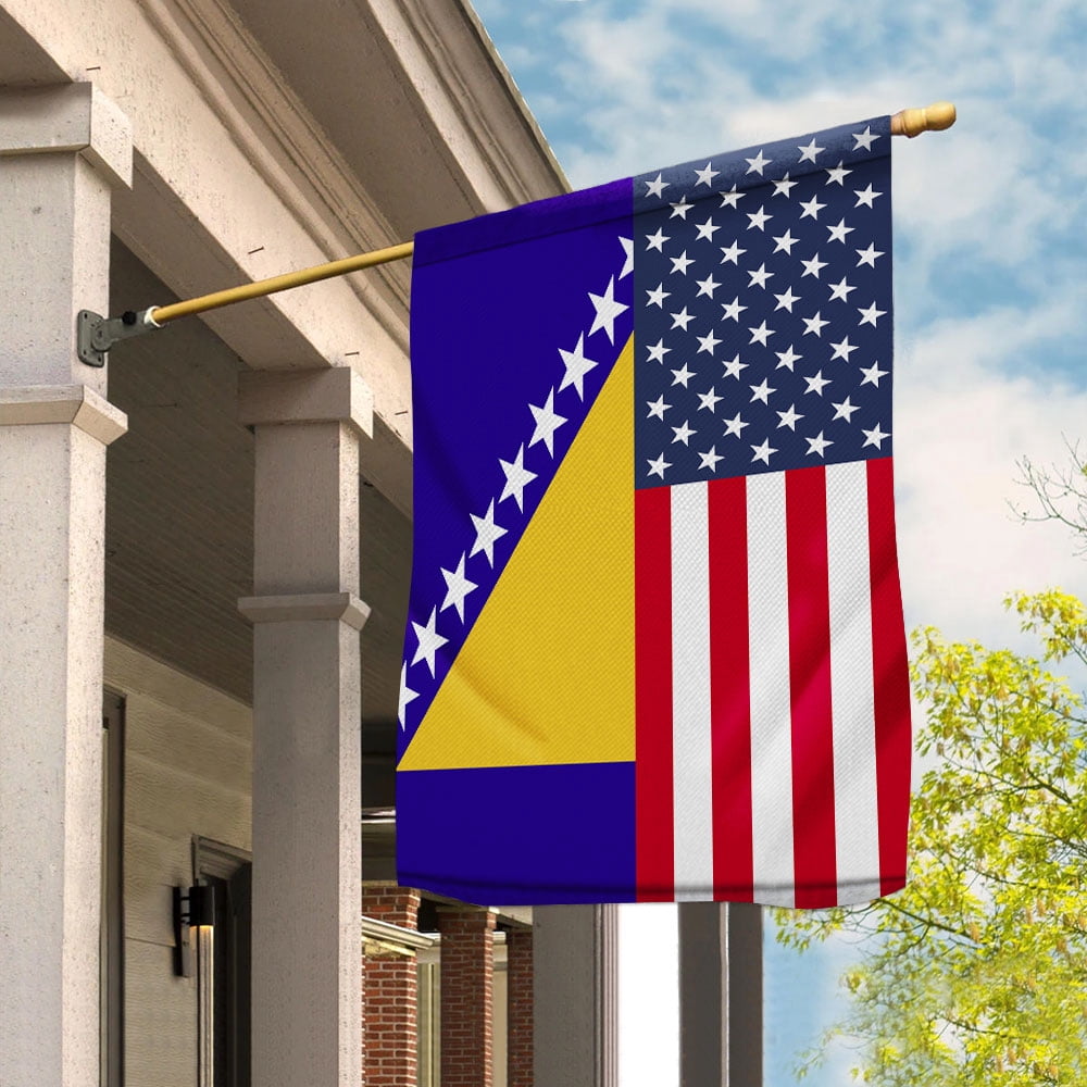 American Bosnia And Herzegovina Flag Bosnian Friendship U.S.A Memorial ...