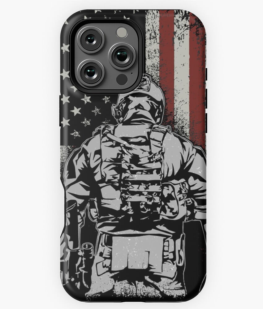 American Brave Soldier Phone Case for iPhone 16 15 14 13 12 11 Pro Max ...