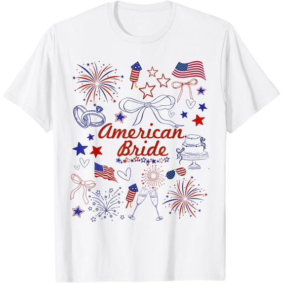 American Bride Patriotic Wedding Celebration T-Shirt, Unisex T-Shirt ...