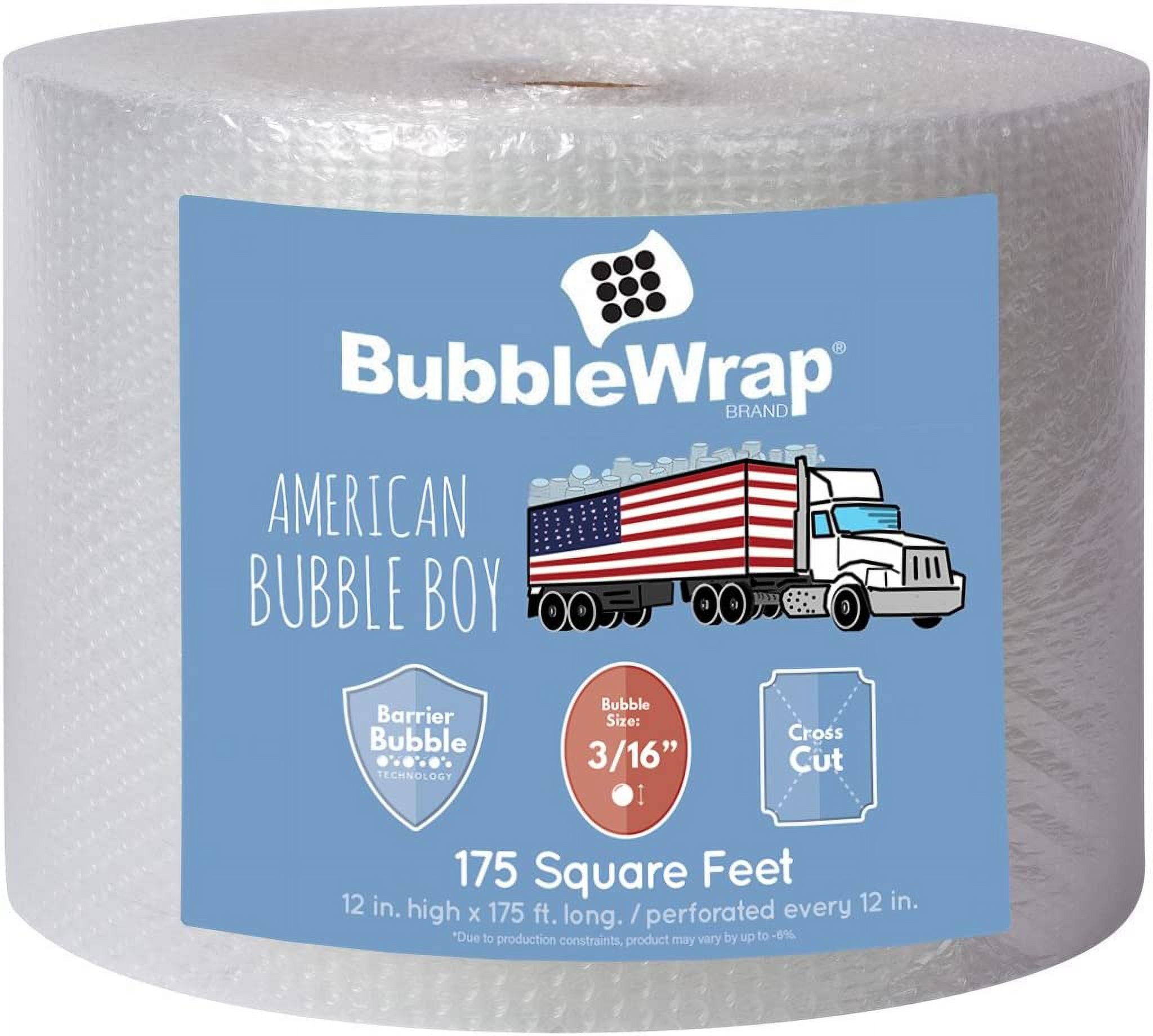 American Bubble Boy 3/16' Small PLUS Bubble Wrap, 175 Feet Bubble Wrap Roll- Premium shipping ...