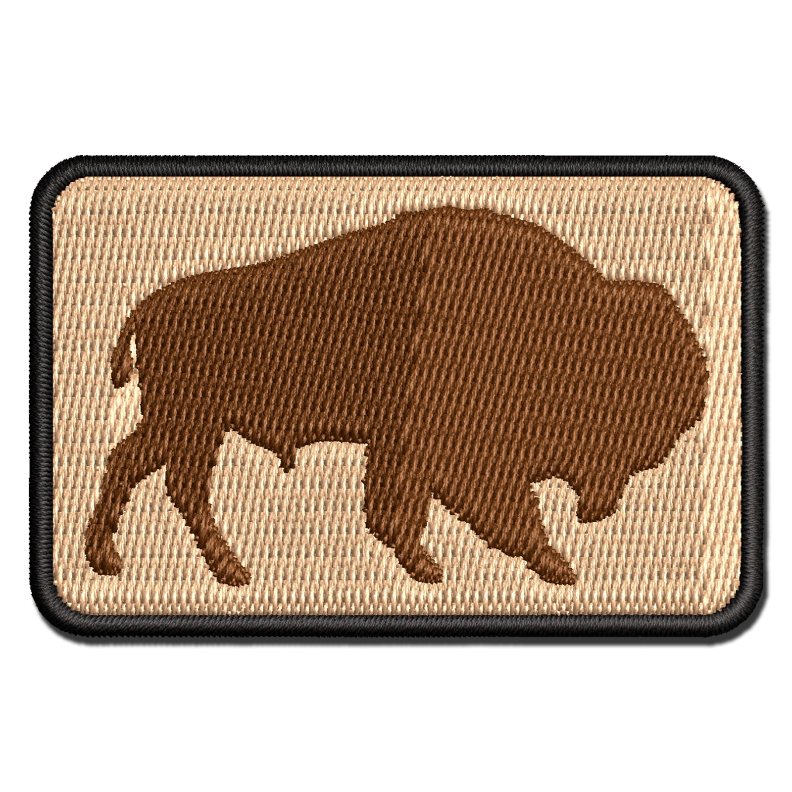 American Buffalo Bison Solid Applique Multi-Color Embroidered Iron-On Patch - 2.0 Inch Mini ...