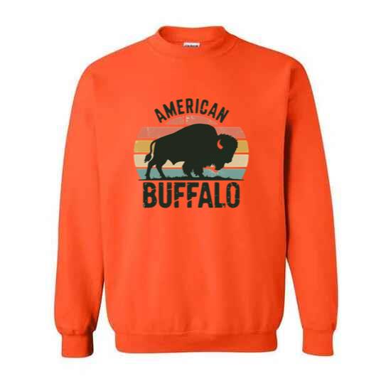 American Buffalo Vintage Western Heritage Art Sweatshirt up to 5XL ...