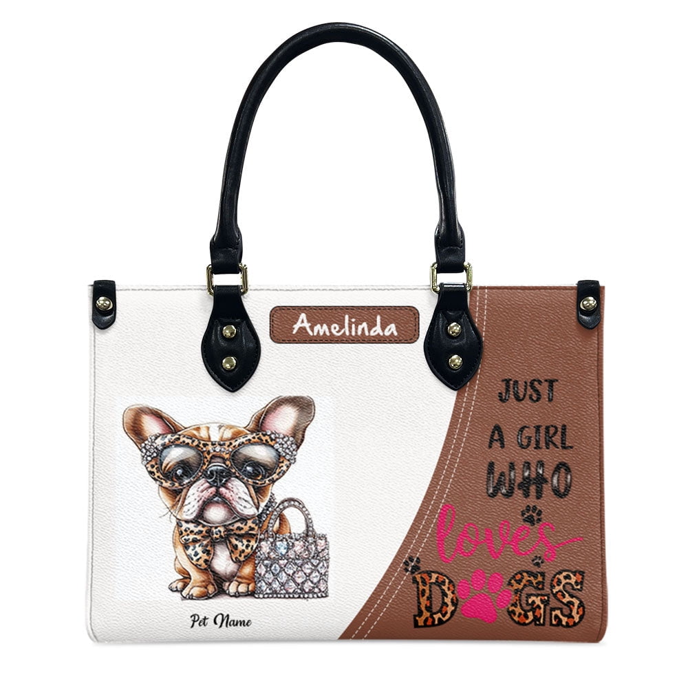 American Bulldog Dog Bag, Personalized Leather Handbags For Women ...