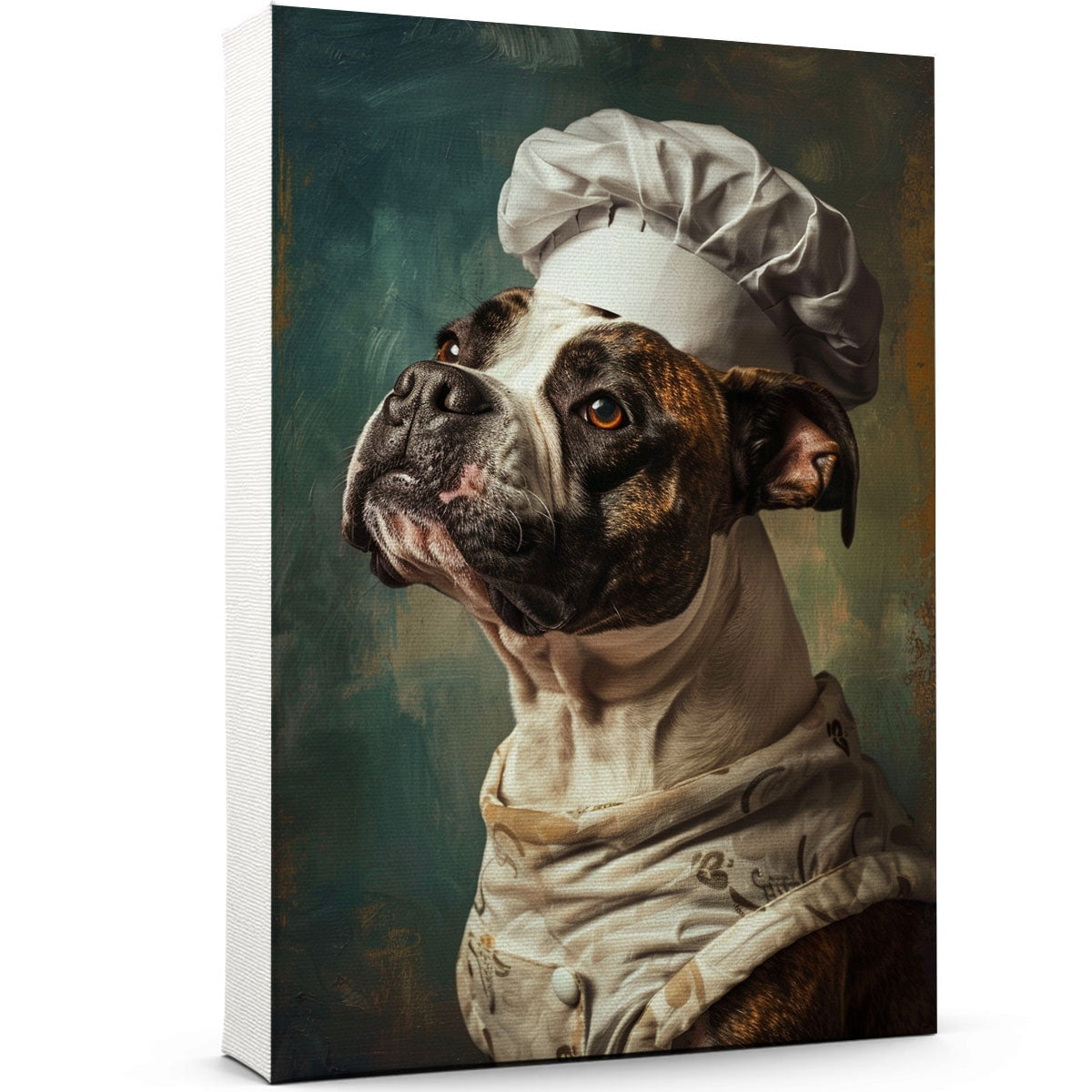 American Bulldog Dog Chef Poster, American Bulldog Dog Cooking Food ...