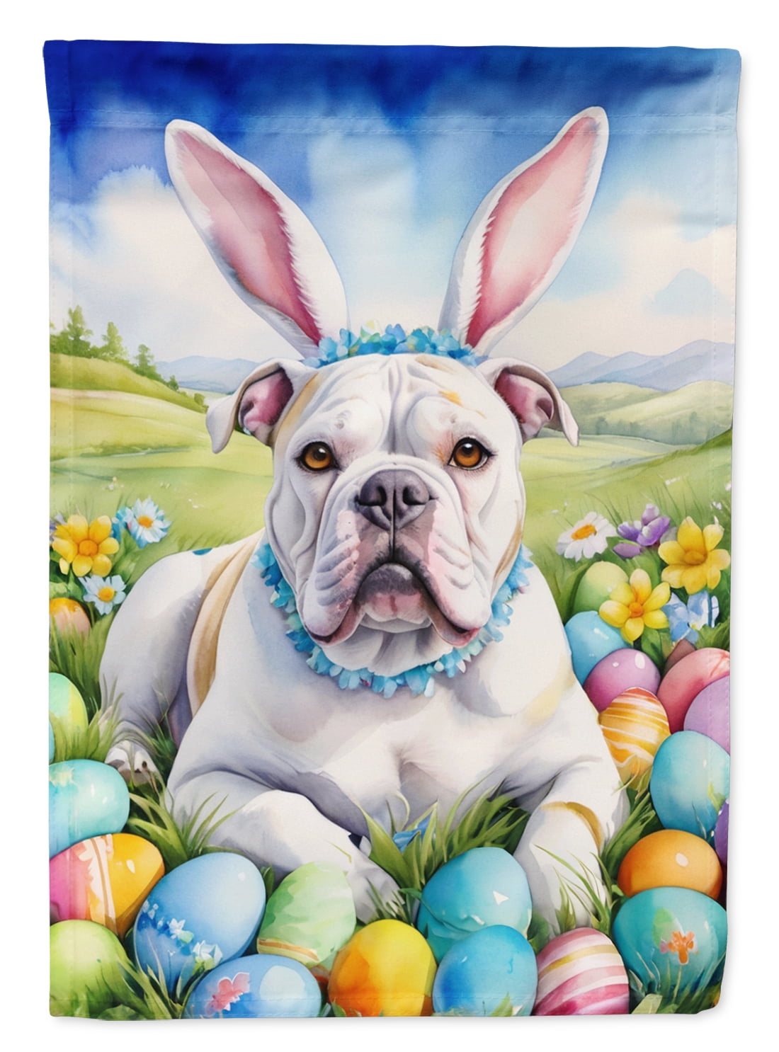 American Bulldog Easter Egg Hunt House Flag 28 in x 40 in - Walmart.com