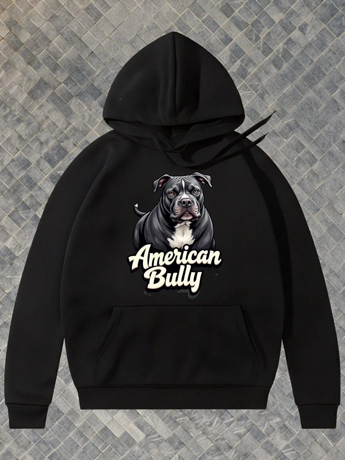 American Bully Dog Print Heavyweight Slim Fit Pullover Hoodie Shirt for ...