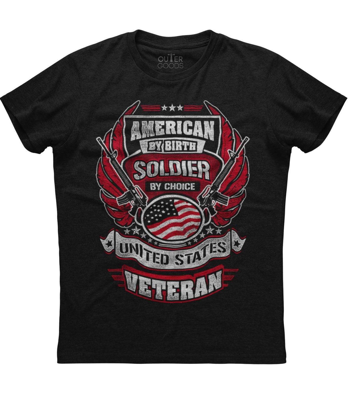 American By Birth Soldier By Choice, Men's New Patriotic Black T-shirt ...