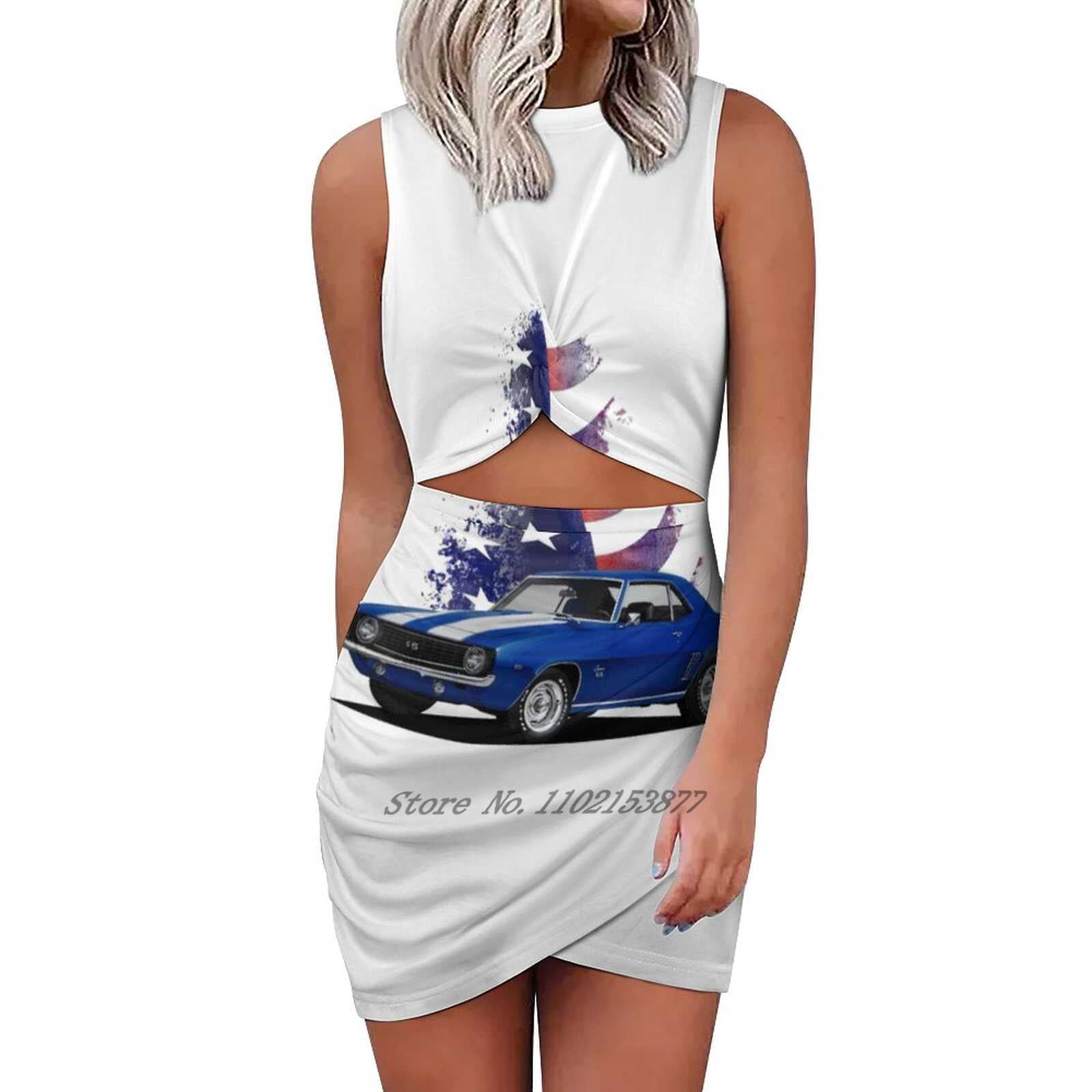 American Camaro Loose Pocket Dress Women'S Printed Dresses V Neck ...