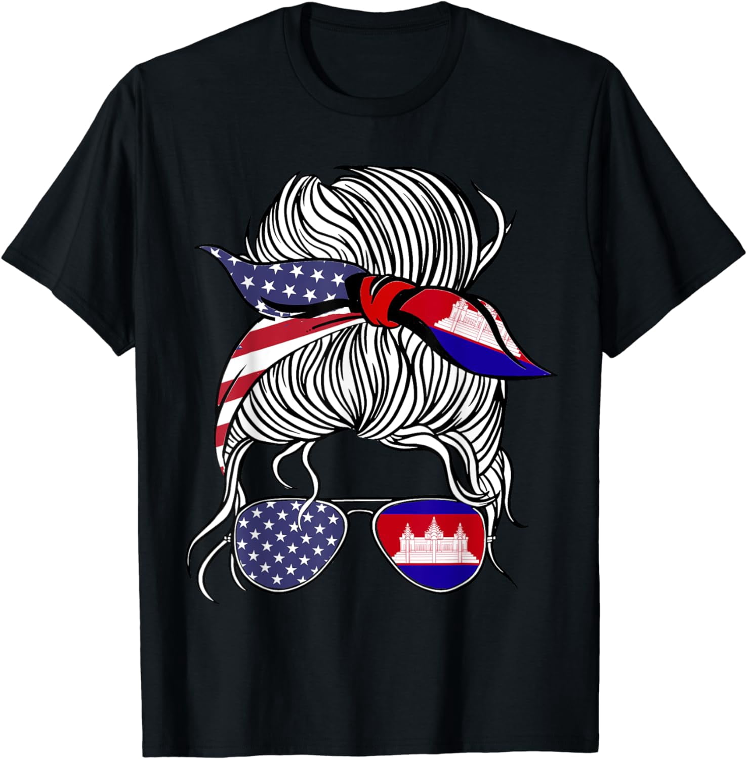 American Cambodian Patriot Flag Women Girl Cambodia Grown T-Shirt ...