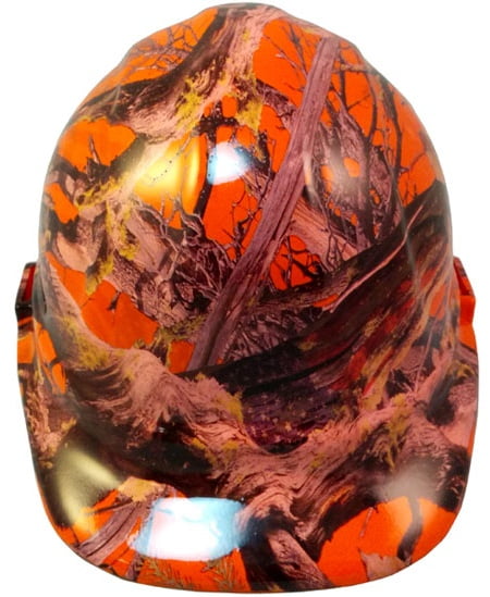 American Camo Orange Cap Style Hydro Dipped Hard Hats - Walmart.com