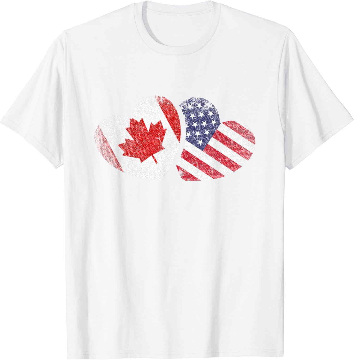 American Canadian Heart Valentines Day Gift USA Flag Canada T-Shirt ...