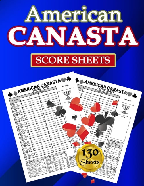 American Canasta Score Sheets : 130 Large Score Pads for Scorekeeping ...