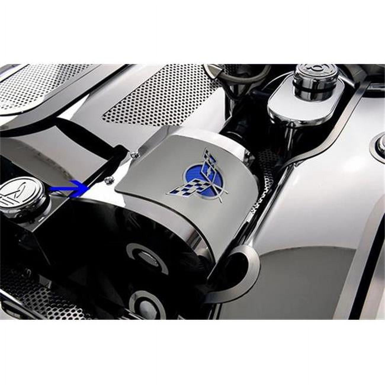 American Car Craft 033084BLK Brushed Alternator Cover with Black Carbon ...