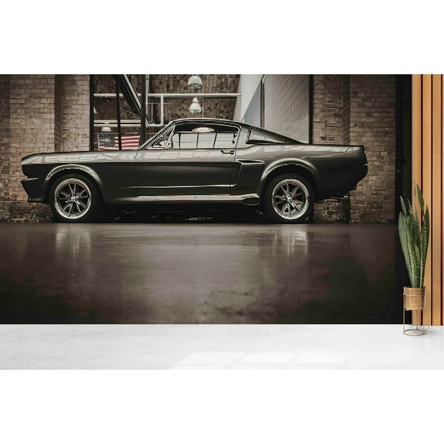 American Car Car Mural, Custom Wallpaper, Vintage Car Mural, Garage ...