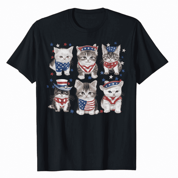 American Cat T-Shirt Funny Kitty Lover Tee Men Women Gift - Walmart.com